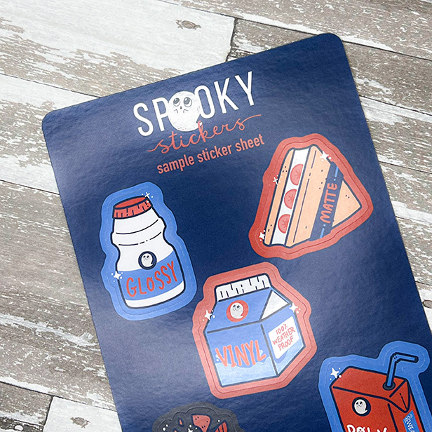 Glossy and Matte Paper Kiss Cut Sticker Sheets - Spooky Stickers