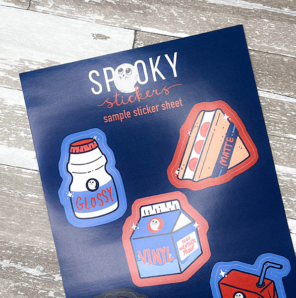 Weatherproof Vinyl Kiss Cut Sticker Sheets - Spooky Stickers
